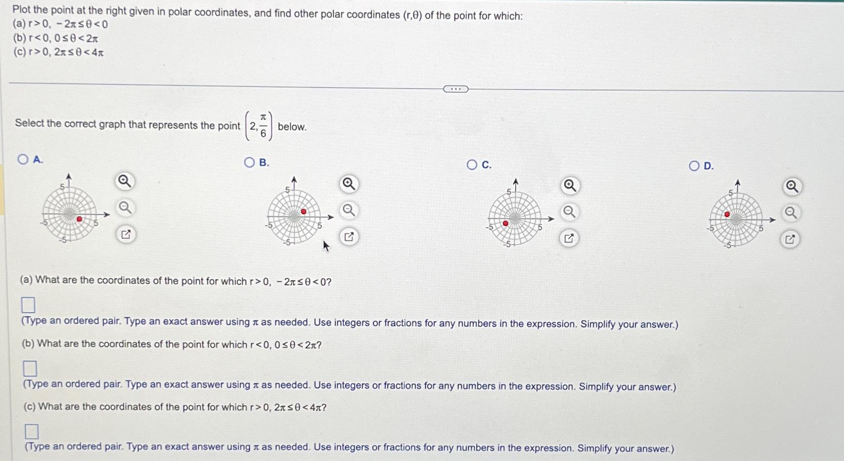 Solved Plot the point at the right given in polar | Chegg.com