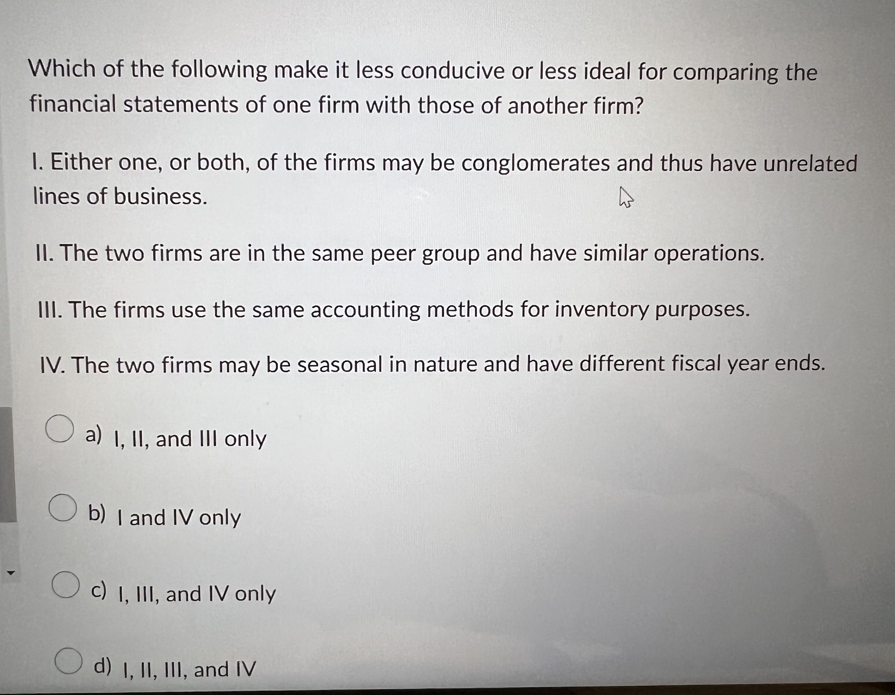 Solved Which of the following make it less conducive or less | Chegg.com