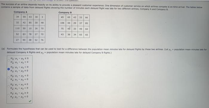 Solved The success of an airline depends heavily on its | Chegg.com
