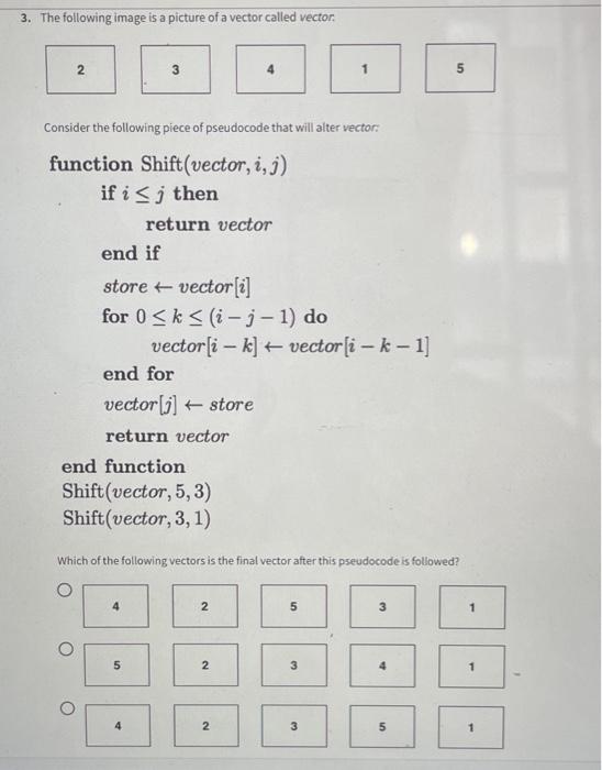 Solved 3. The following image is a picture of a vector | Chegg.com