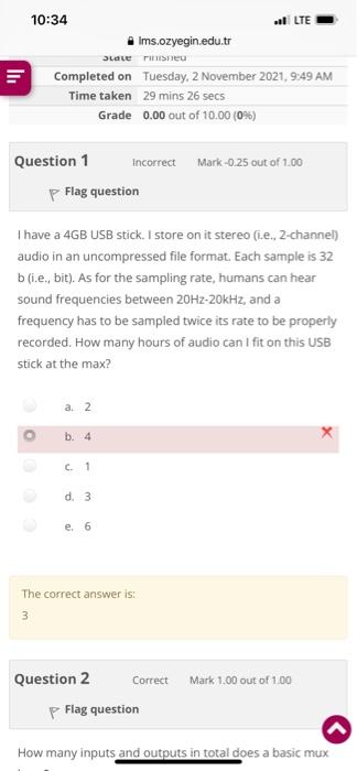 Solved Al Lte 10 34 Ims Ozyegin Edu Tr Balerineu Completed Chegg