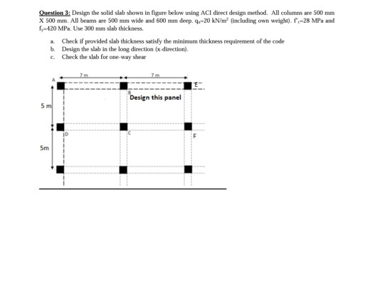 Question 3: Design the solid slab shown in figure | Chegg.com