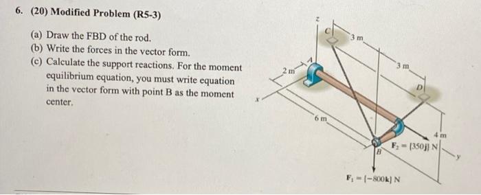 Solved 6. (20) Modified Problem (R5-3) (a) Draw the FBD of | Chegg.com
