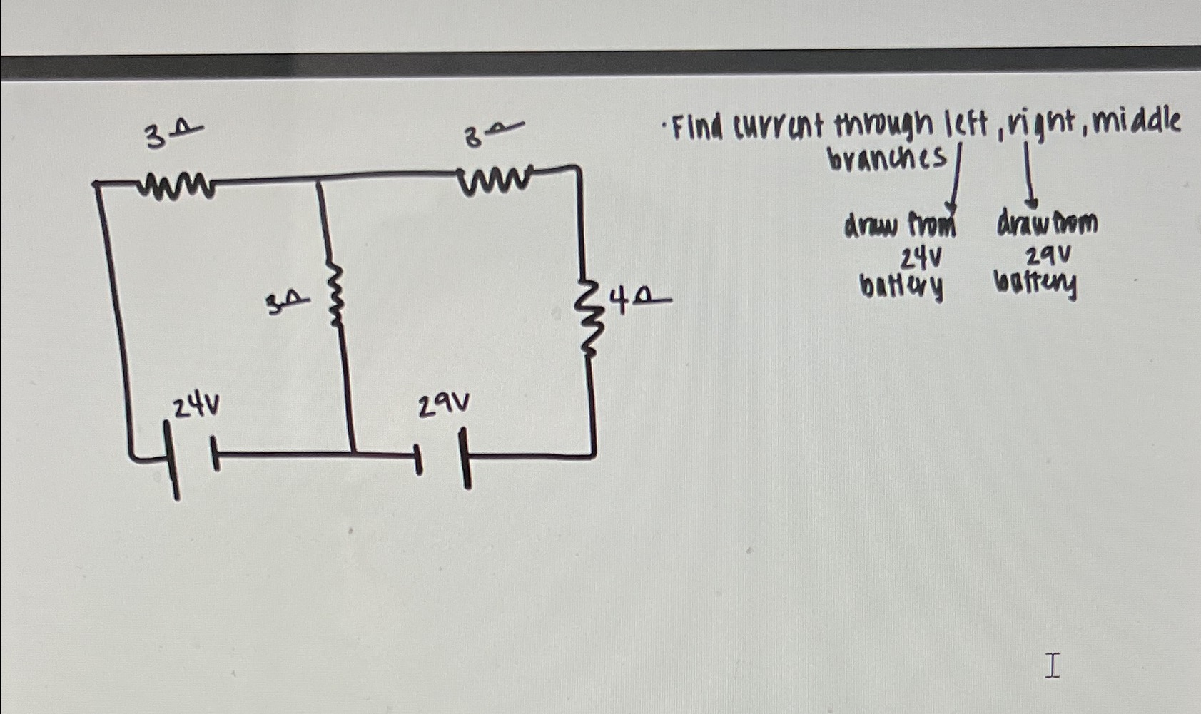 Solved find current through left, right, middle branches | Chegg.com Solved find current through left, right, middle branches | Chegg.com