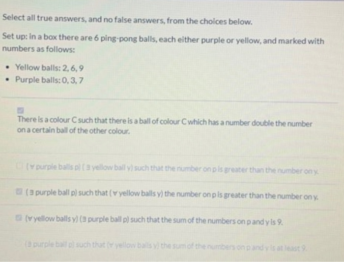 Solved Select all true answers, and no false answers, from | Chegg.com