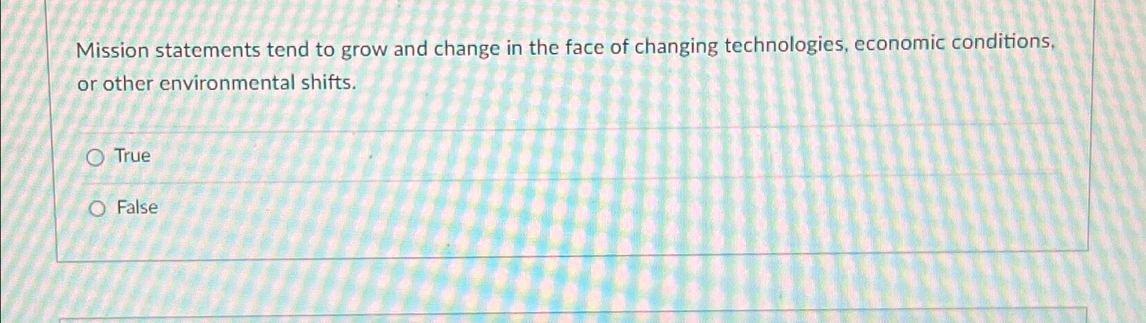 Solved Mission statements tend to grow and change in the | Chegg.com