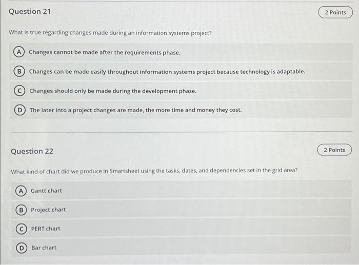 Solved Question 21 2 Points What is true regarding changes | Chegg.com