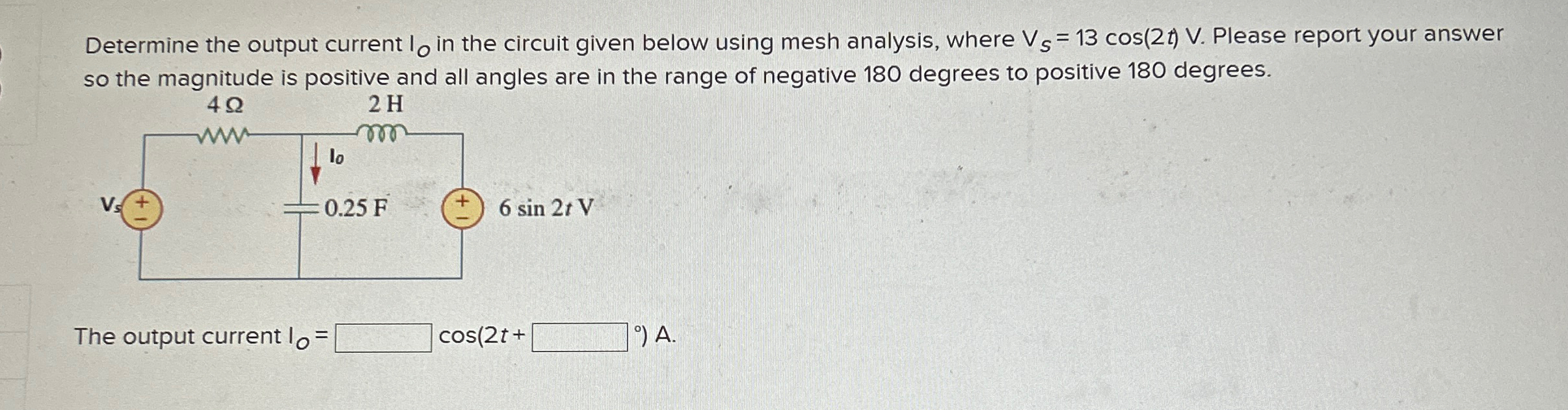 Solved Determine the output current IO ﻿in the circuit given | Chegg.com