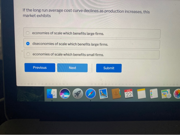 Solved If the long run average cost curve declines as | Chegg.com