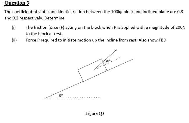 Question 3The coefficient of static and kinetic | Chegg.com