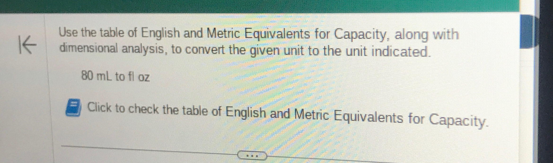 Solved Use the table of English and Metric Equivalents for | Chegg.com
