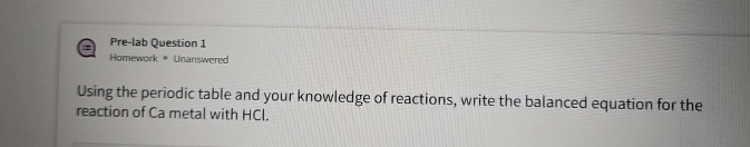Solved Pre-lab Question 1Homework ﻿UnansweredUsing the | Chegg.com