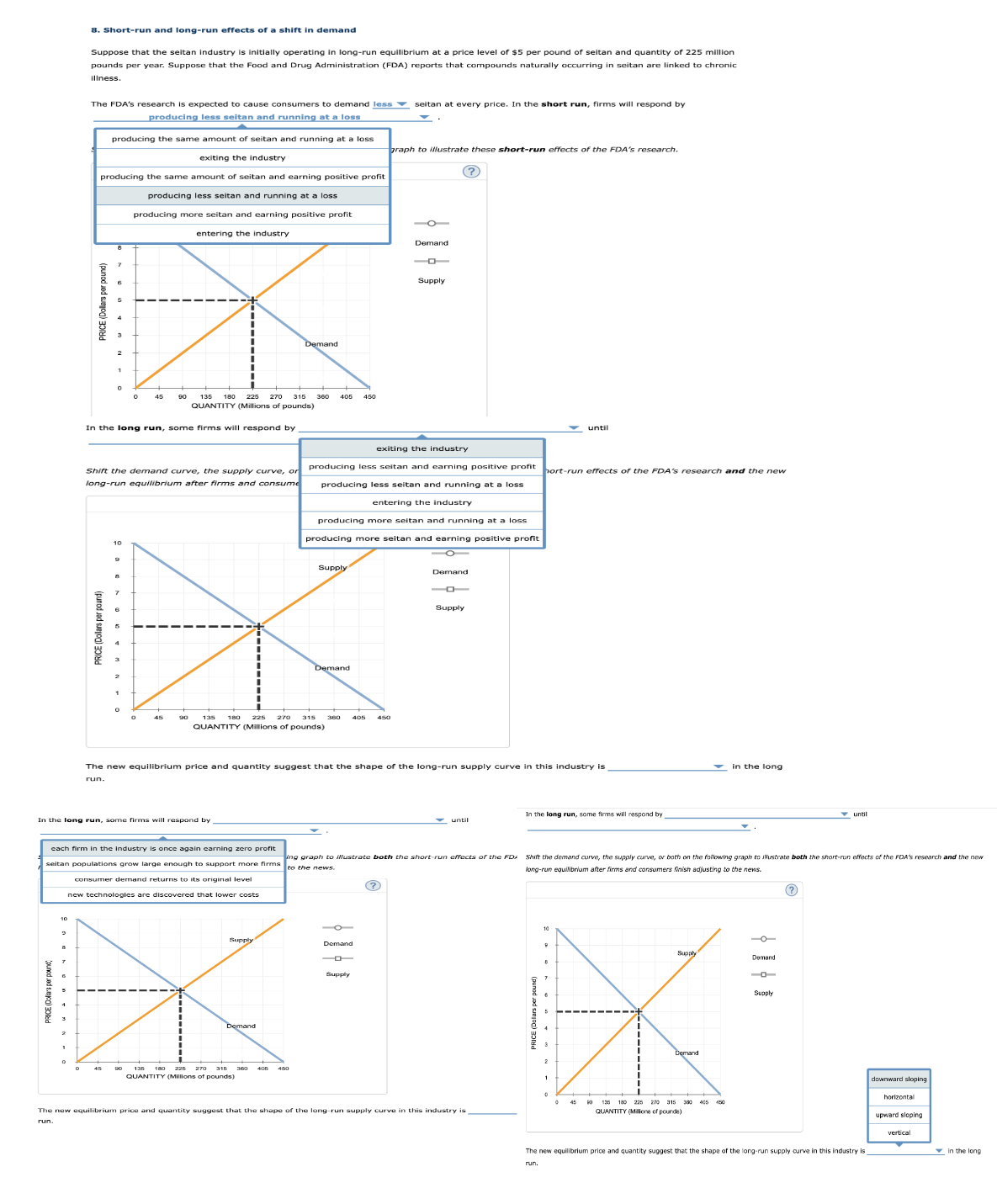 Solved Short-run and long-run effects of a shift in | Chegg.com