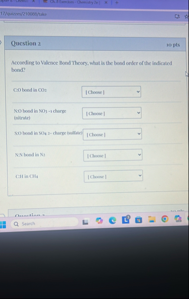 Solved Question 210 ﻿ptsAccording to Valence Bond Theory, | Chegg.com