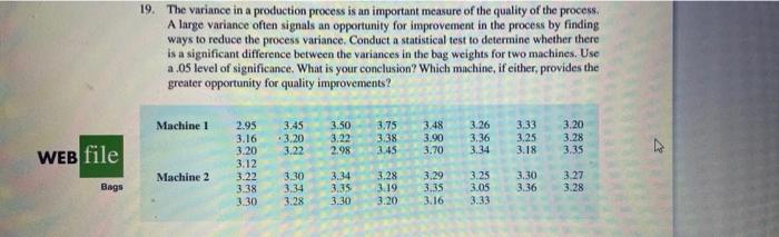 Solved 9. The variance in a production process is an | Chegg.com