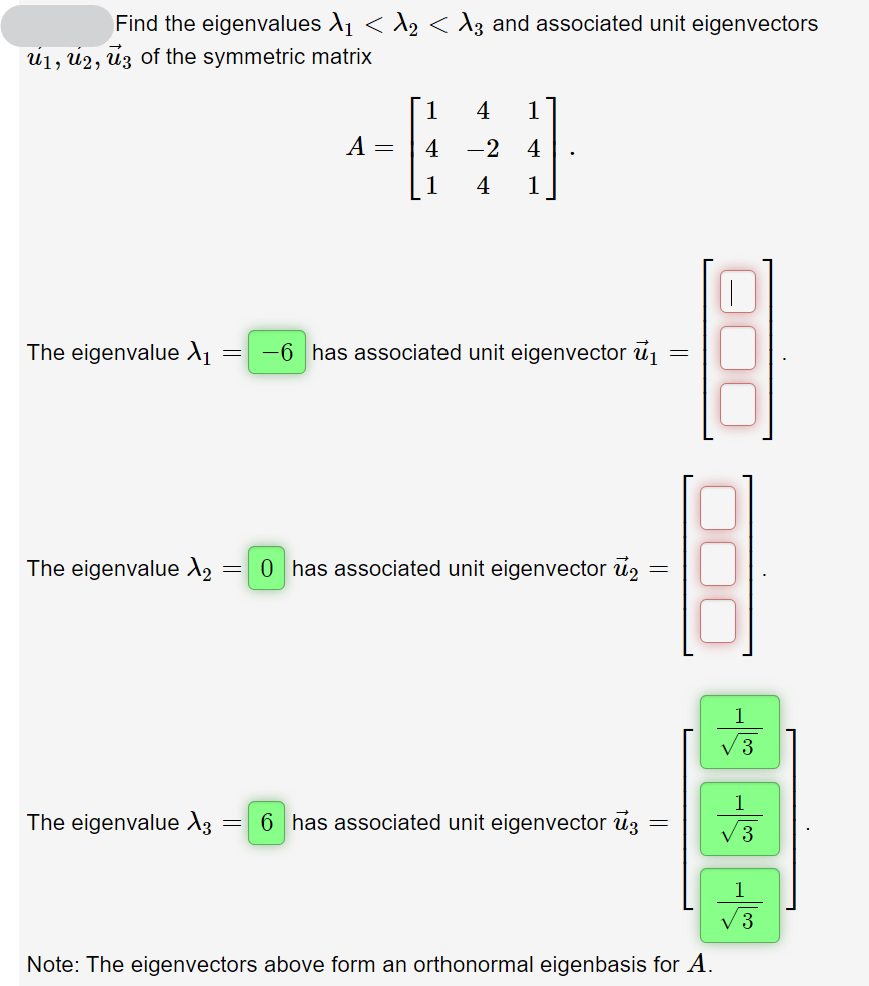 Solved Find the eigenvalues λ1