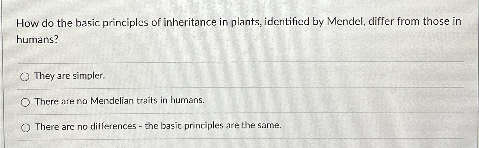 Solved How do the basic principles of inheritance in plants, | Chegg.com