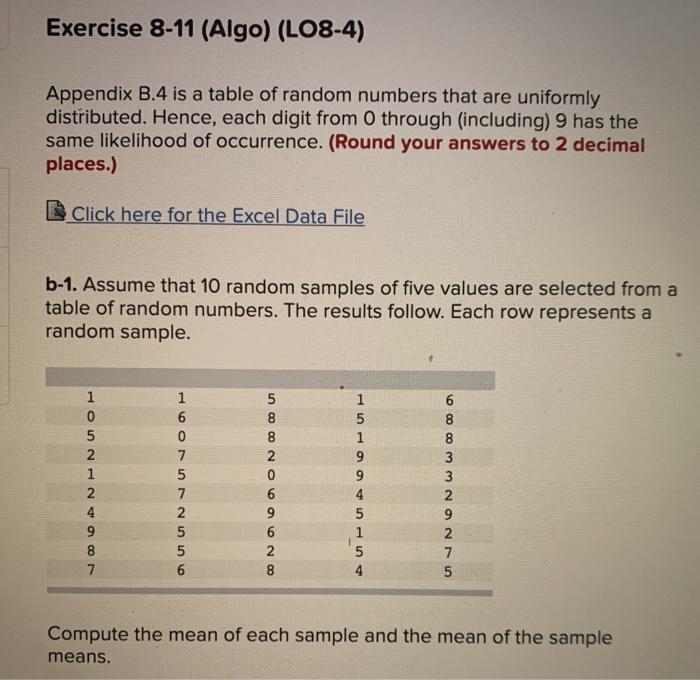 Solved Exercise 8-11 (Algo) (LO8-4) Appendix B.4 is a table | Chegg.com