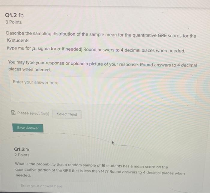 Solved Lab - Ch 8 Q1 Graduate Record Examination 7 Points | Chegg.com