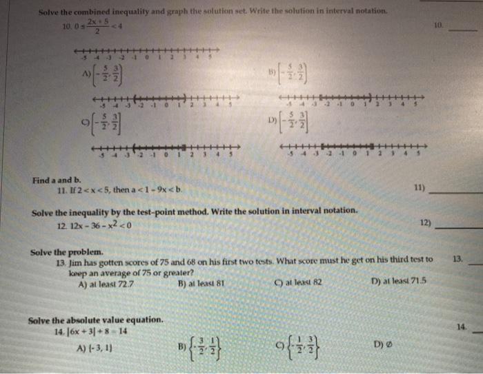 Solved Solve the combined inequality and graph the solution | Chegg.com