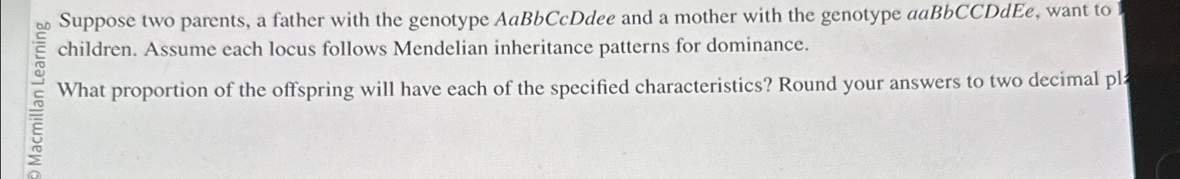 Solved ao Suppose two parents, a father with the genotype | Chegg.com Solved ao Suppose two parents, a father with the genotype | Chegg.com