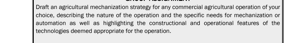 Solved Draft an agricultural mechanization strategy for any | Chegg.com
