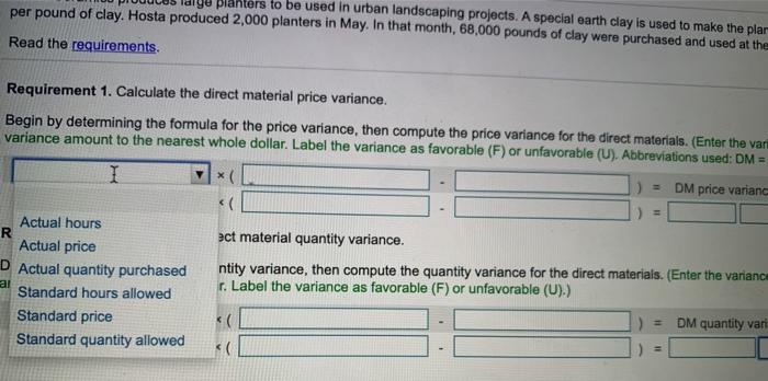 Solved Requirement 1. Calculate the direct material price | Chegg.com