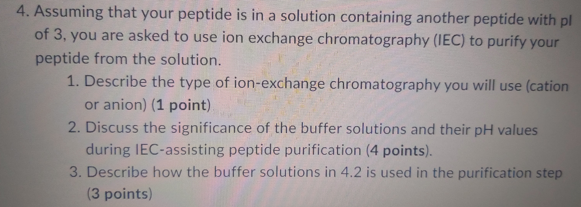 Solved The pI of my peptide is 3.6Assuming that your peptide | Chegg.com