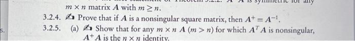 Solved m×n matrix A with m≥n. 3.2.4. Prove that if A is a | Chegg.com