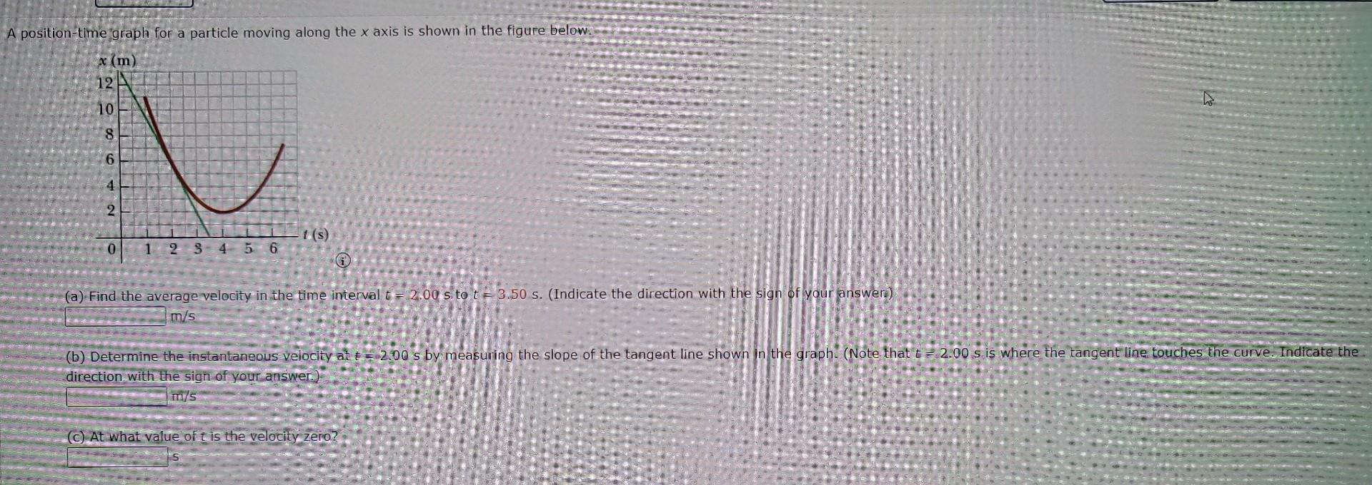 Solved A position-time graph for a particle moving along the | Chegg.com