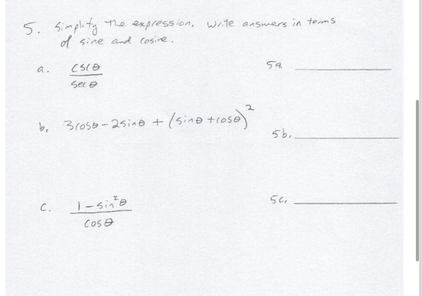 Solved Simplify the expression. write answers in termsof | Chegg.com