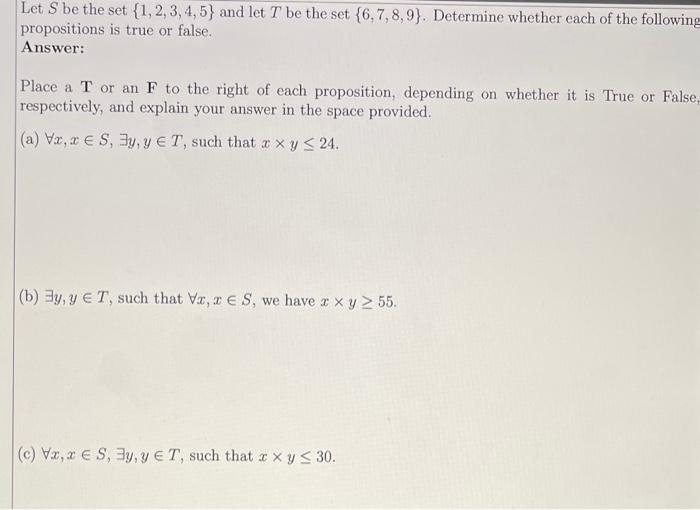 Solved Let S be the set {1,2,3,4,5} and let T be the set | Chegg.com