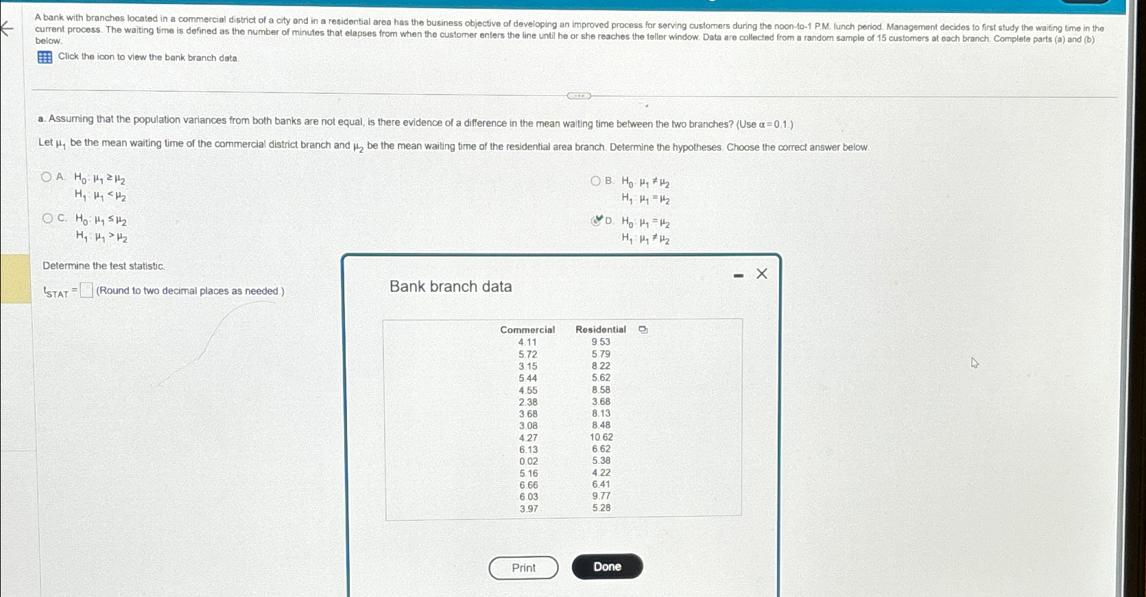 Solved belowClick the icon to view the bank branch dataa. | Chegg.com
