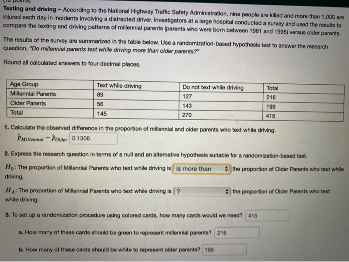Solved Texting and driving - According to the National | Chegg.com