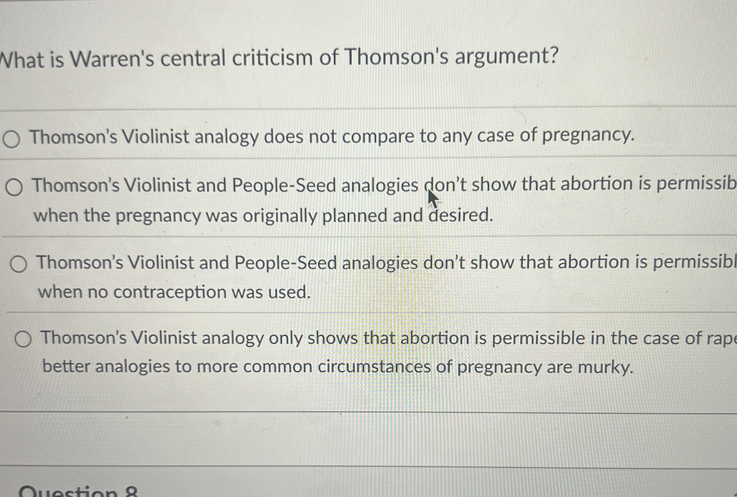 Solved What is Warren's central criticism of Thomson's | Chegg.com