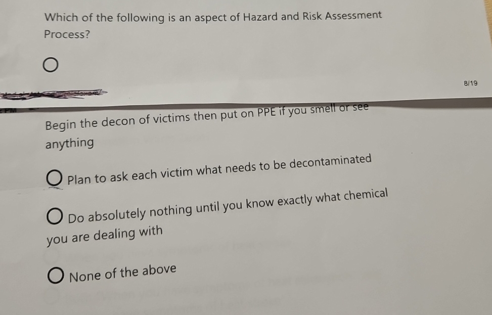 Solved Which of the following is an aspect of Hazard and | Chegg.com