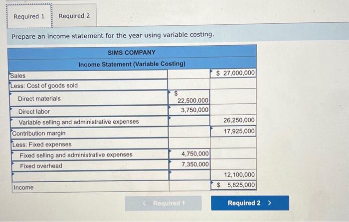 Solved Prepare an income statement for the year using | Chegg.com