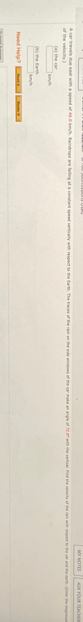 Solved ASK YOUR TEACHERof the velocity.)(a) ﻿the car kmh(b) | Chegg.com