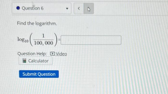 Solved Find the logarithm. | Chegg.com