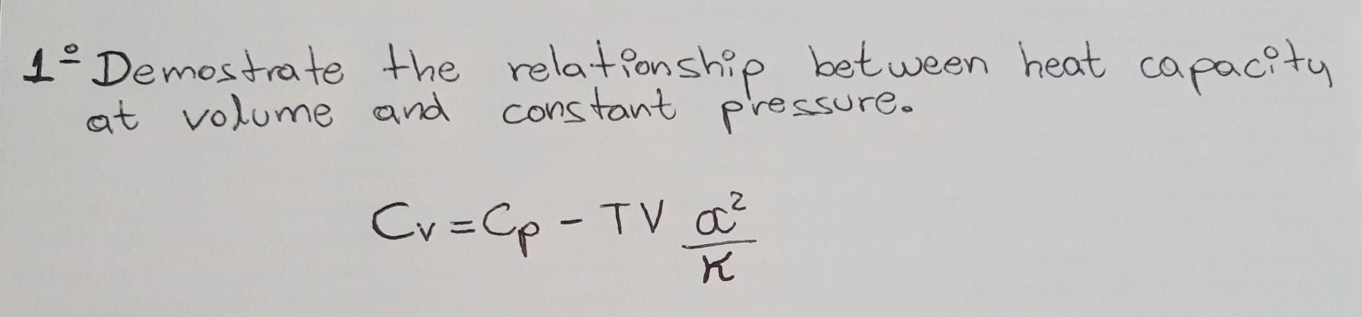 Solved 1² Demostrate the relationship between heat capacity | Chegg.com