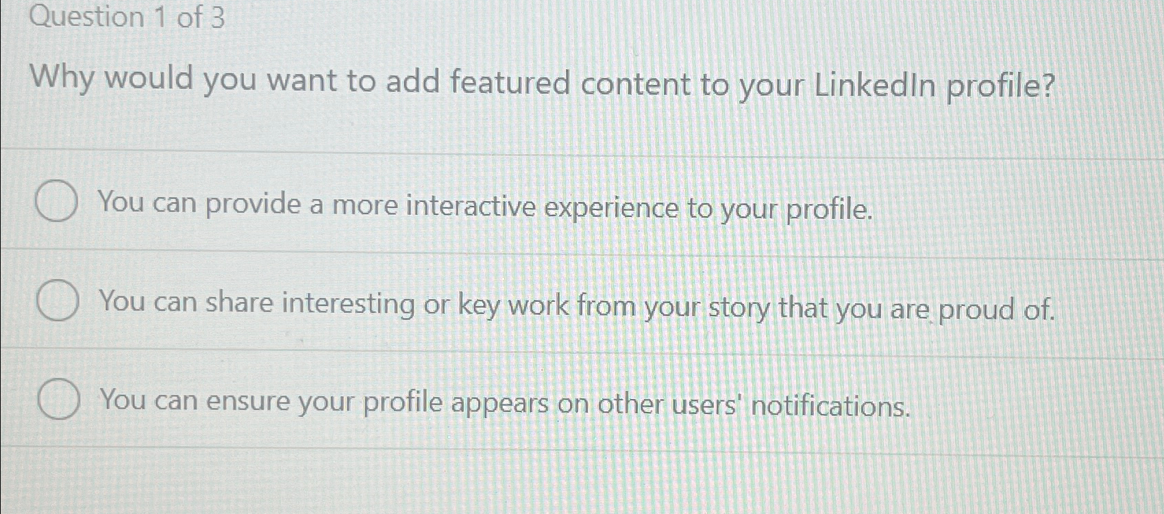 Solved Question 1 ﻿of 3Why would you want to add featured | Chegg.com