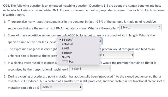Solved Q26. The following question is an extended matching | Chegg.com