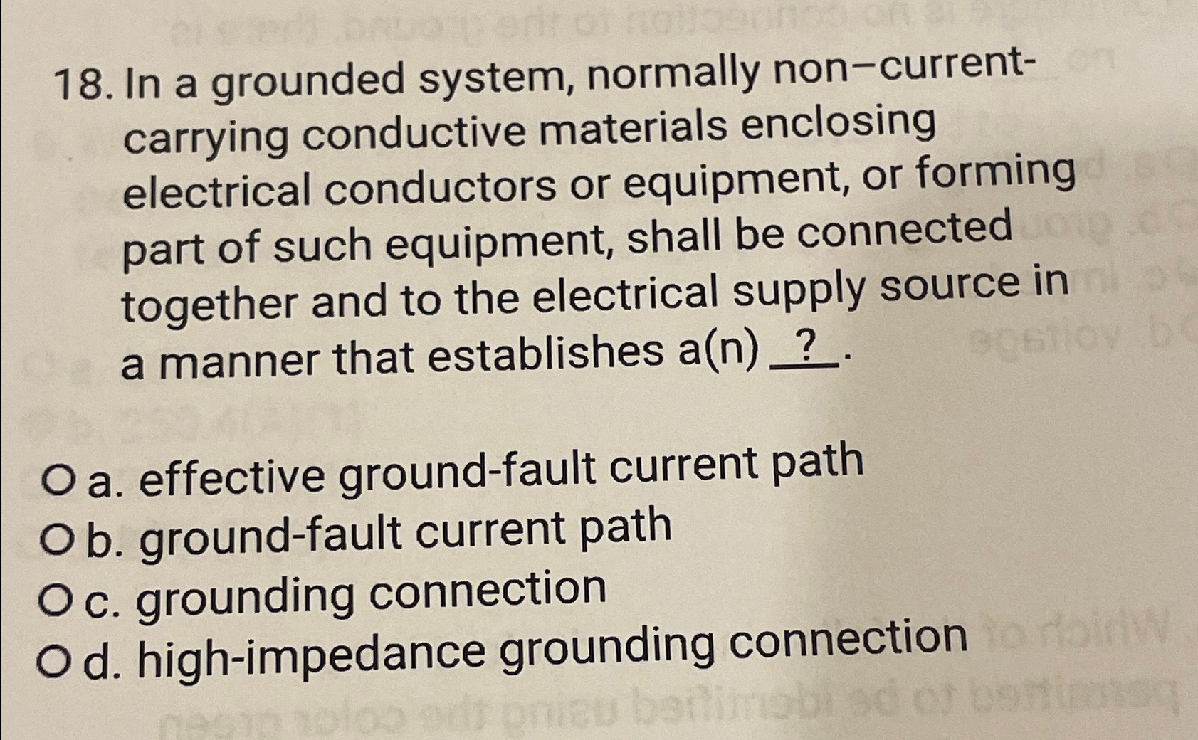 Solved In a grounded system, normally non-currentcarrying | Chegg.com