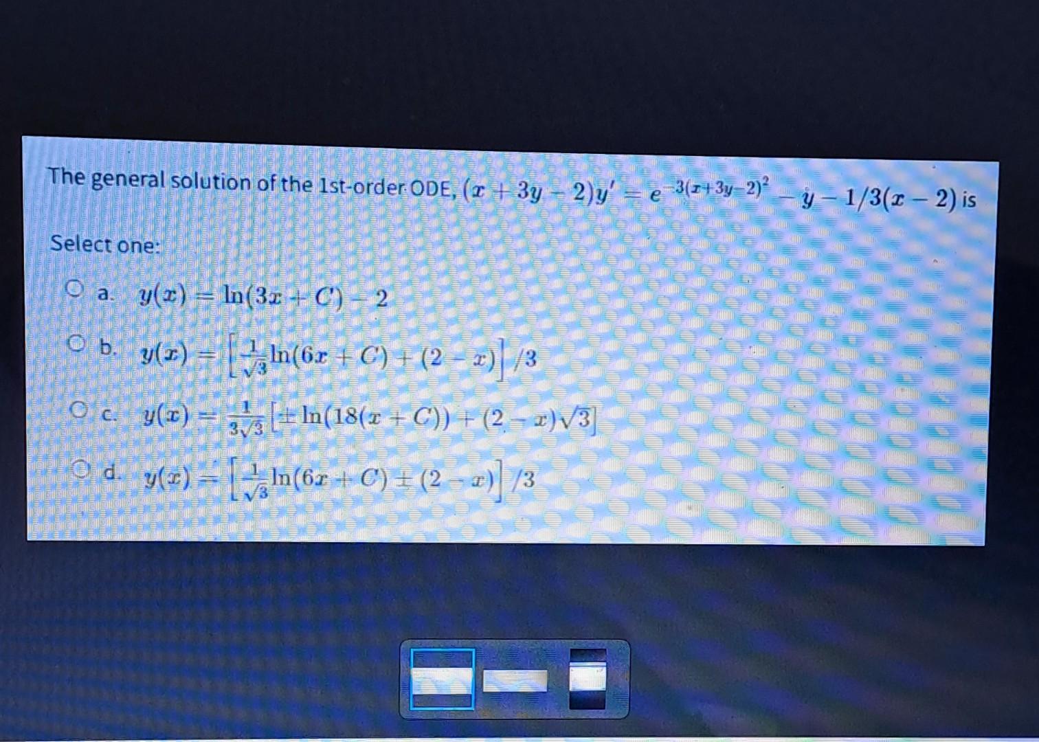 Solved The general solution of the 1st-order. ODE, | Chegg.com