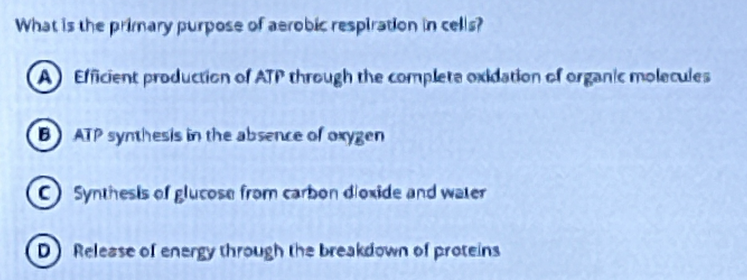 Solved What is the pilinary purpose of aerobic respiration | Chegg.com