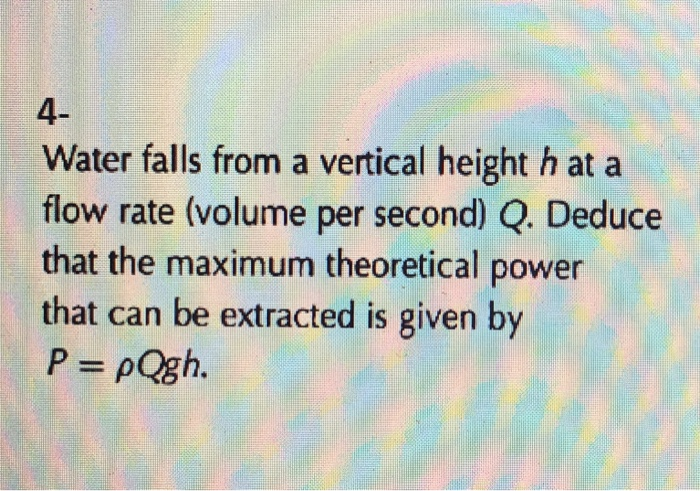 Solved Water falls from a vertical height h at a flow rate | Chegg.com