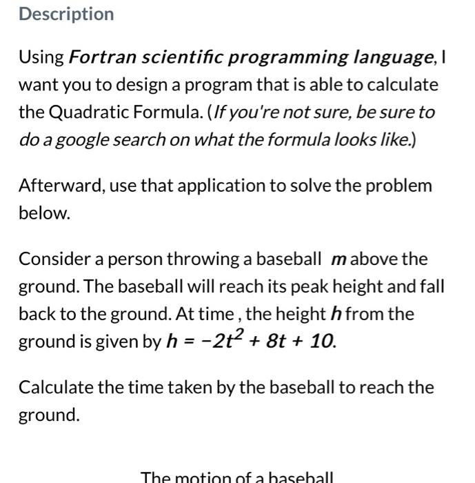 Solved Description Using Fortran Scientific Programming 3758