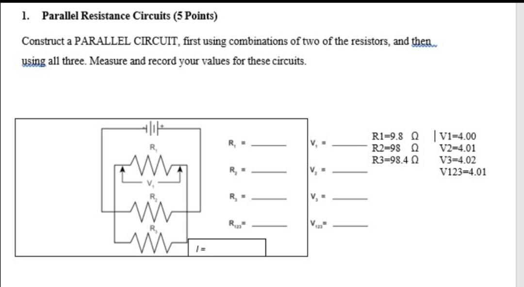 Solved 1. Series Resistance Circuits (5 Points) Connect any | Chegg.com