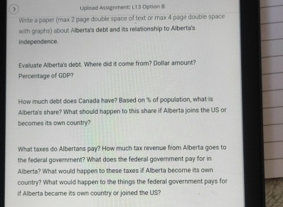 Solved Upload Assignment: L13 ﻿Option BWrite a paper (max 2 | Chegg.com