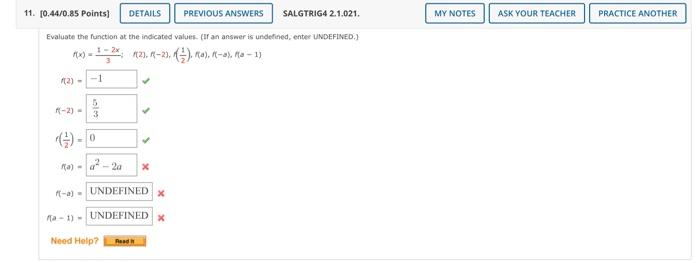 Solved 11. (0.44/0.85 Points) DETAILS PREVIOUS ANSWERS | Chegg.com
